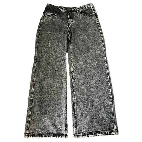 Jeans | Disclosure Wide Leg Acid Black Jeans Sz 113 Pink Bow Back ...